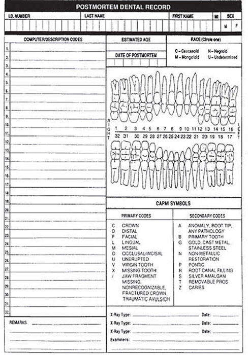 Identification Dental Records